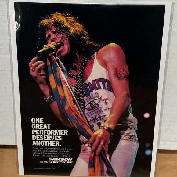Samson | Art | Steven Tyler Of Aerosmith Samson Mics 993 Print ...